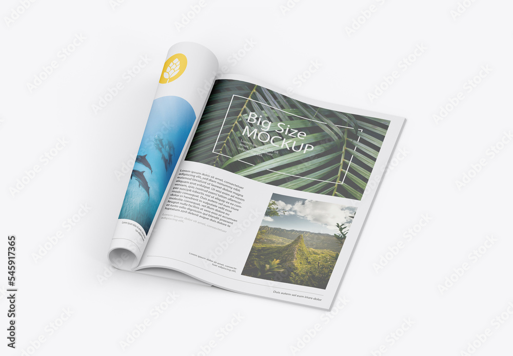 Matte Big Size Magazines Covers Mockup Stock Template | Adobe Stock
