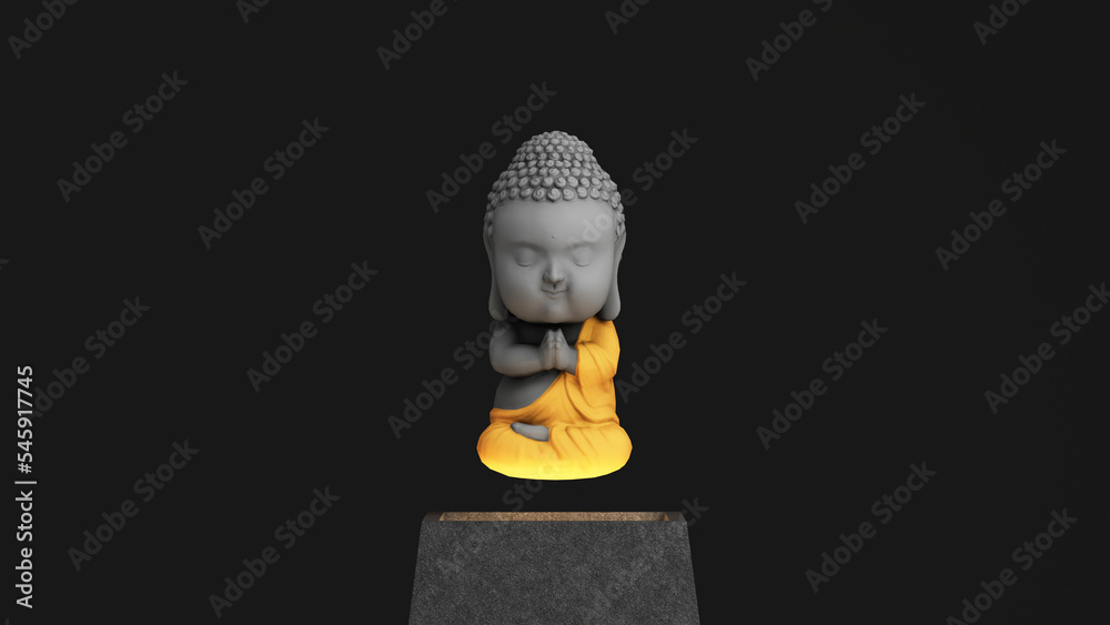 buddha cartoon in a smiling face that seemed calm and kind floating on ...