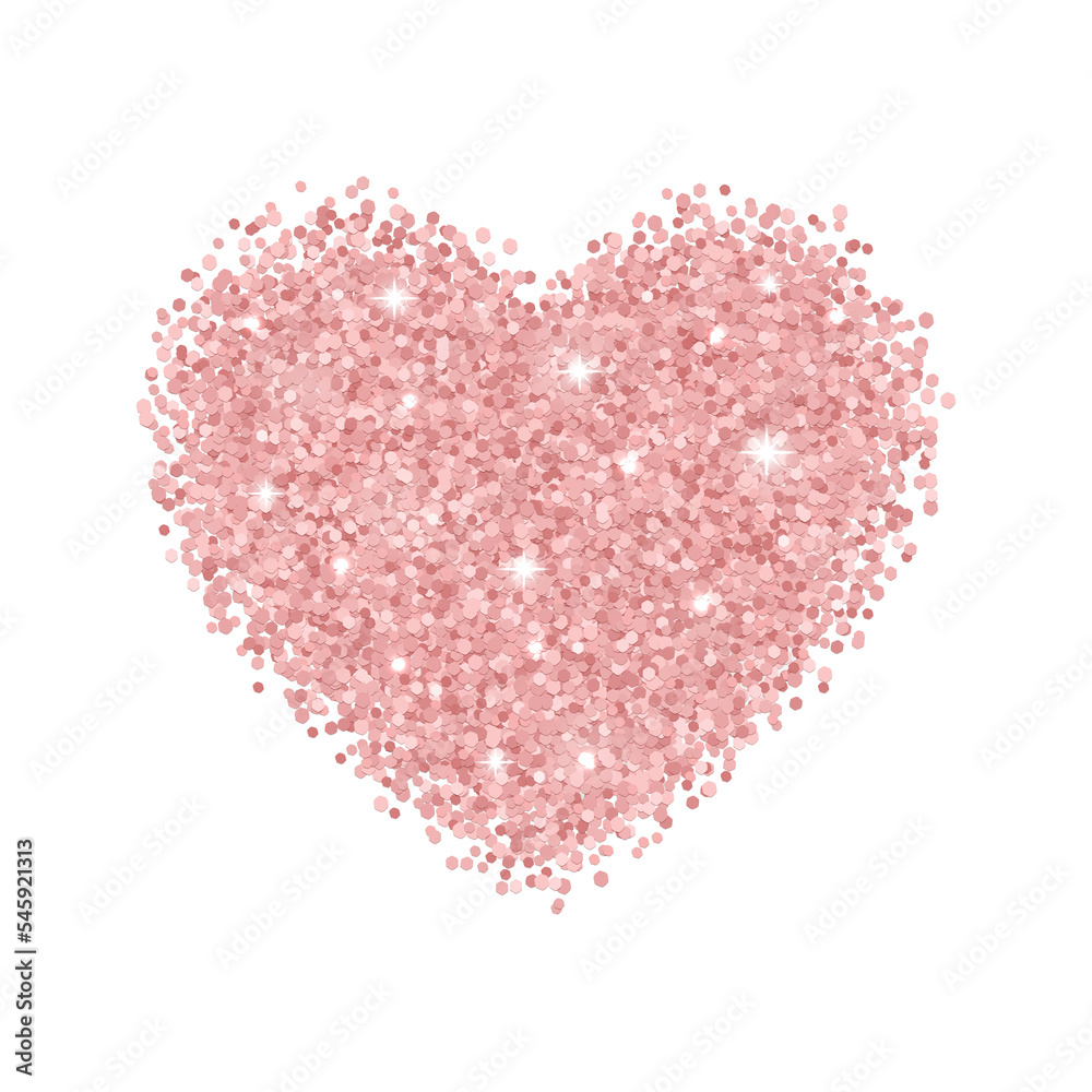 Rose gold scatter glitter heart isolated PNG Stock Illustration | Adobe ...