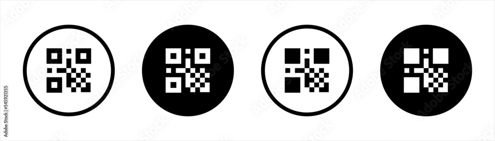 Digital scanning icon. QR Code for payment symbol. Scan QR code signs ...