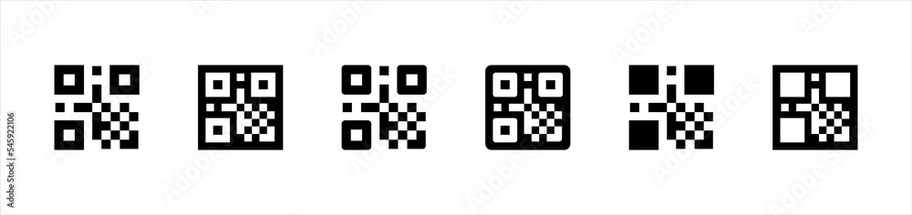 Scan QR code icon. QR Code for payment symbol. Digital scanning signs ...