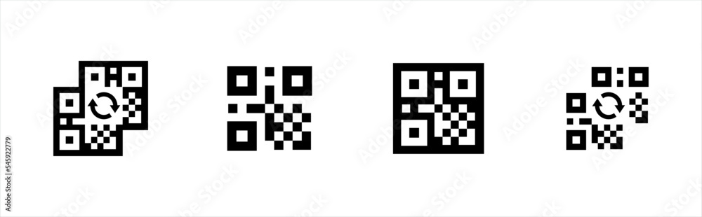 Digital scanning icon. QR Code for payment symbol. Scan QR code signs ...