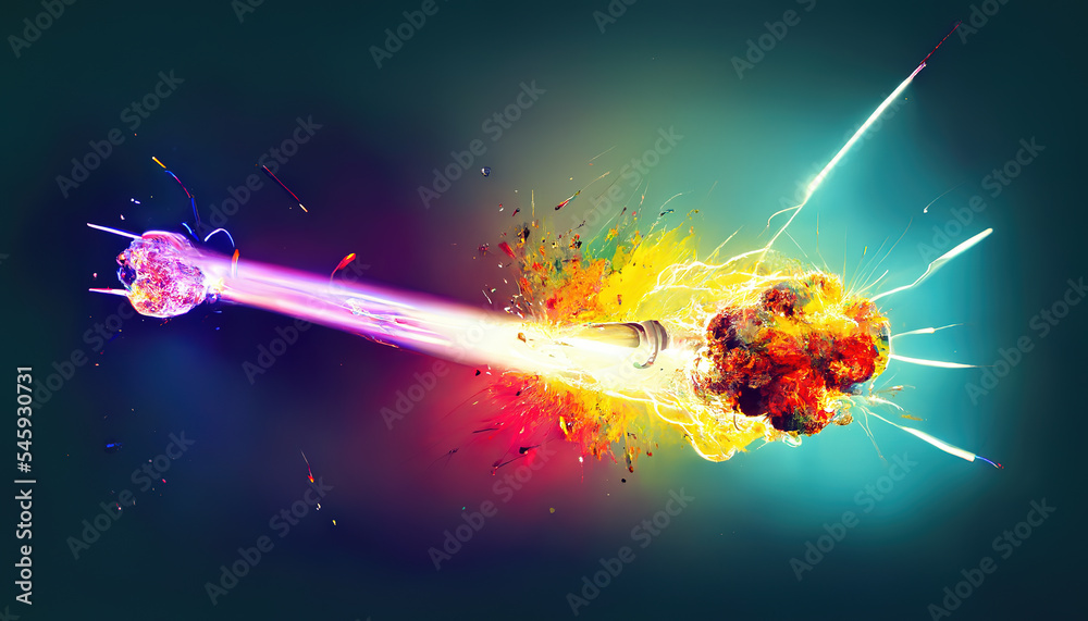 Vfx gun effect. AI render Stock Illustration | Adobe Stock