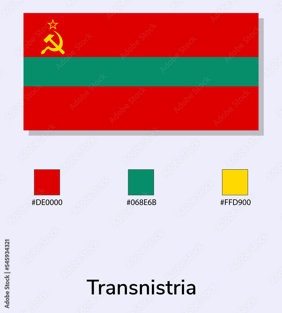 Vector Illustration of Transnistria flag isolated on light blue ...