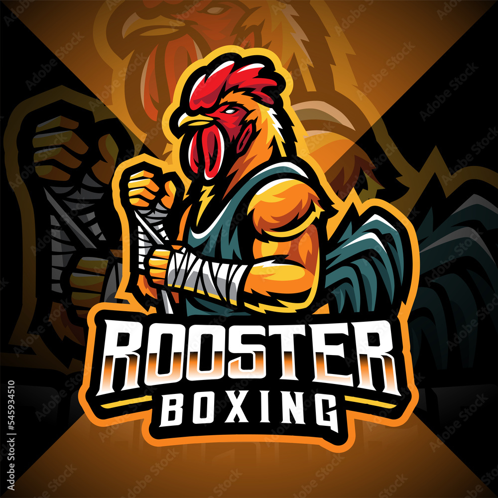Rooster boxing esport mascot logo design Stock Illustration | Adobe Stock