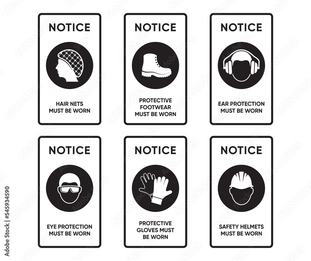 Poster Black vector health and safety sign collection – Wall Art ...