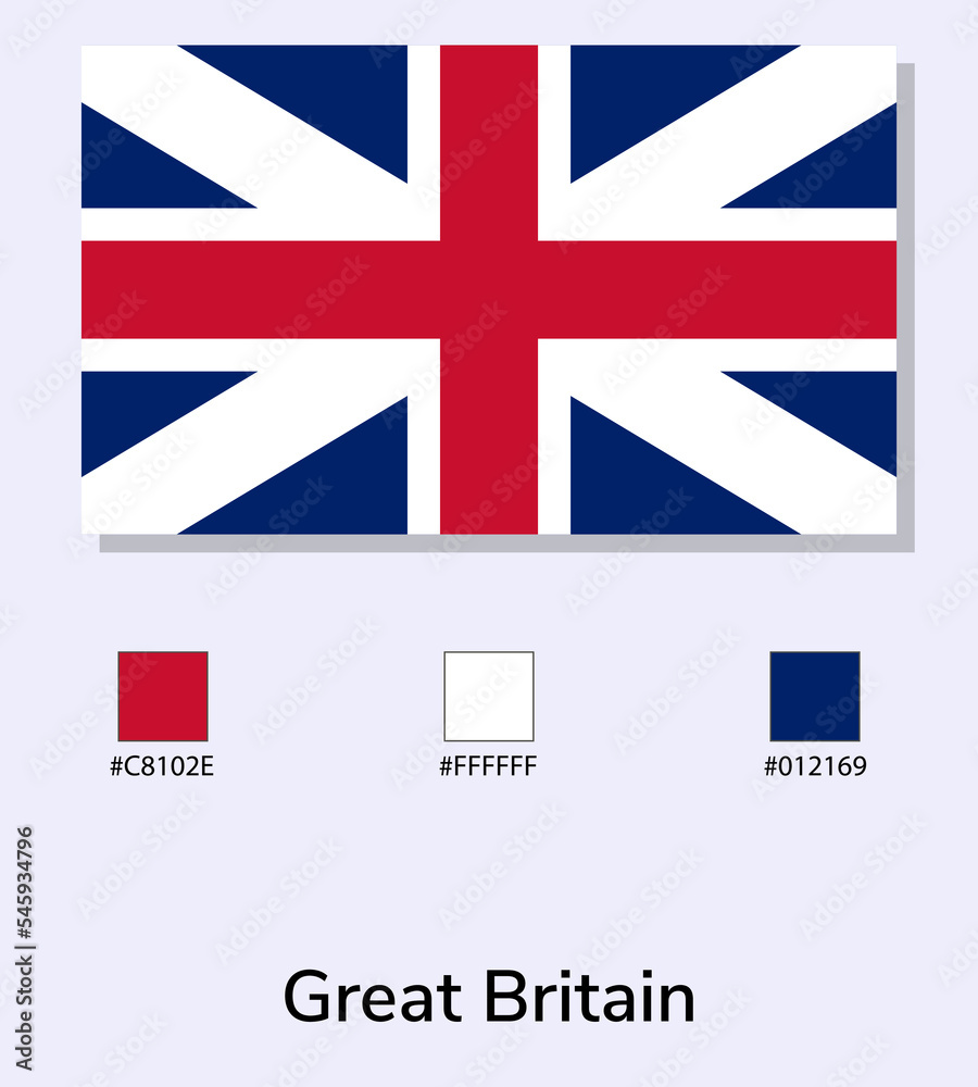 Vector Illustration of Great Britain flag isolated on light blue ...