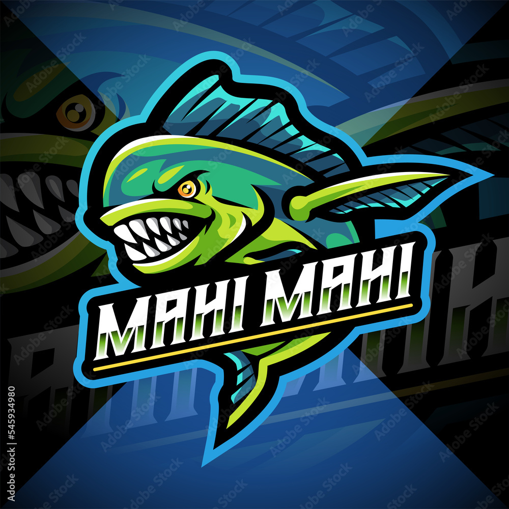 Mahi mahi fish esport mascot logo design Stock Illustration | Adobe Stock