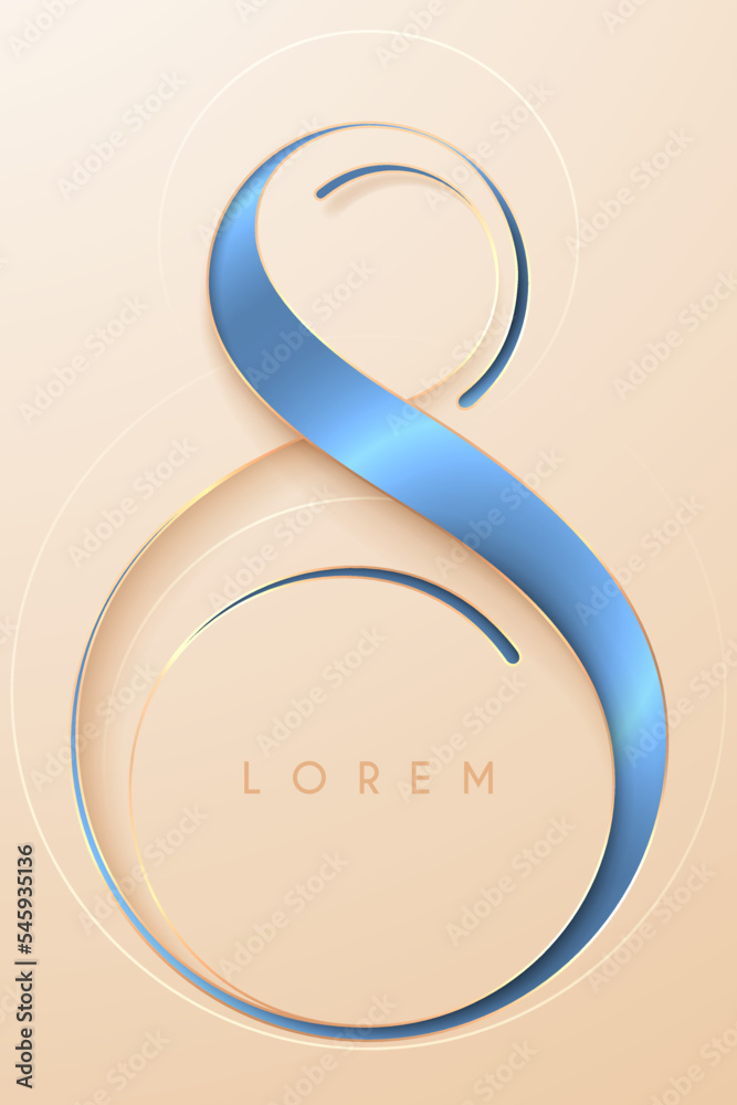 Blue and gold letter S line monogram Stock Vector | Adobe Stock