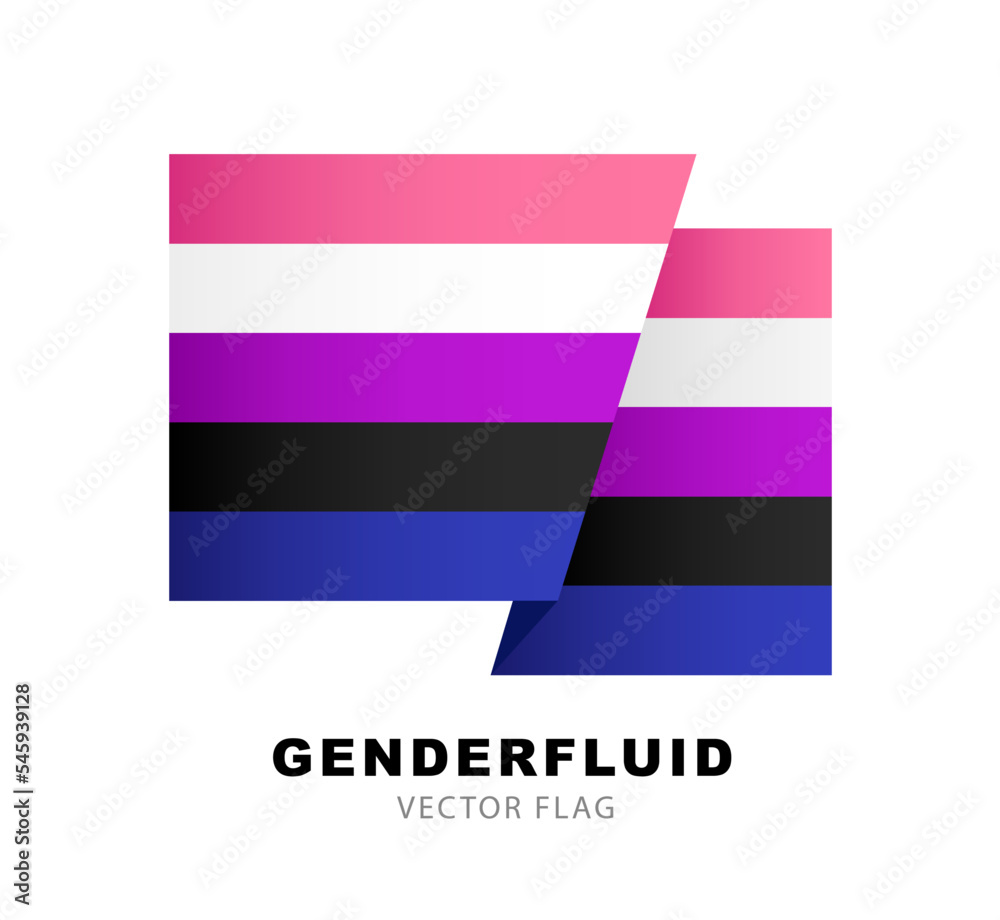 Flag of gender fluid pride. A colorful logo of one of the LGBT flags ...