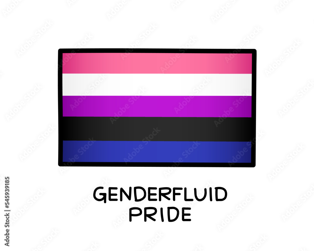 Flag of gender fluid pride. A colorful logo of one of the LGBT flags ...