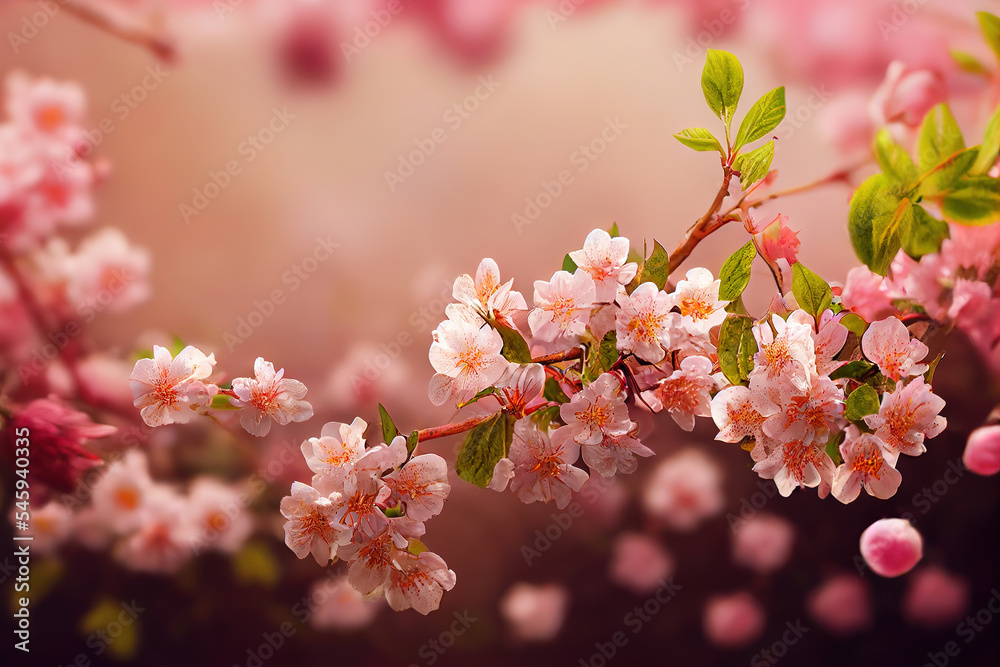 Realistic Sakura background, AI render. Stock Illustration | Adobe Stock