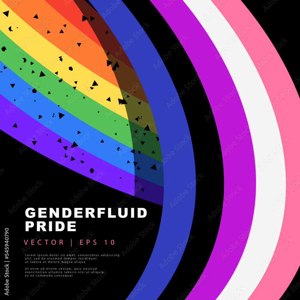 LGBT flag and gender fluid pride flag. Sexual identification. Vector ...