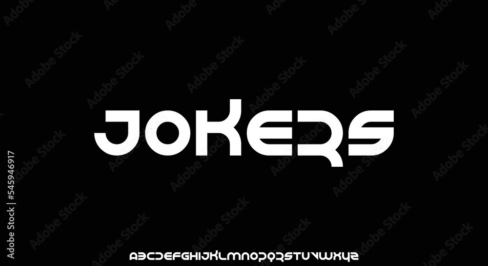 JOKERS Sports minimal tech font letter set. Luxury vector typeface for ...