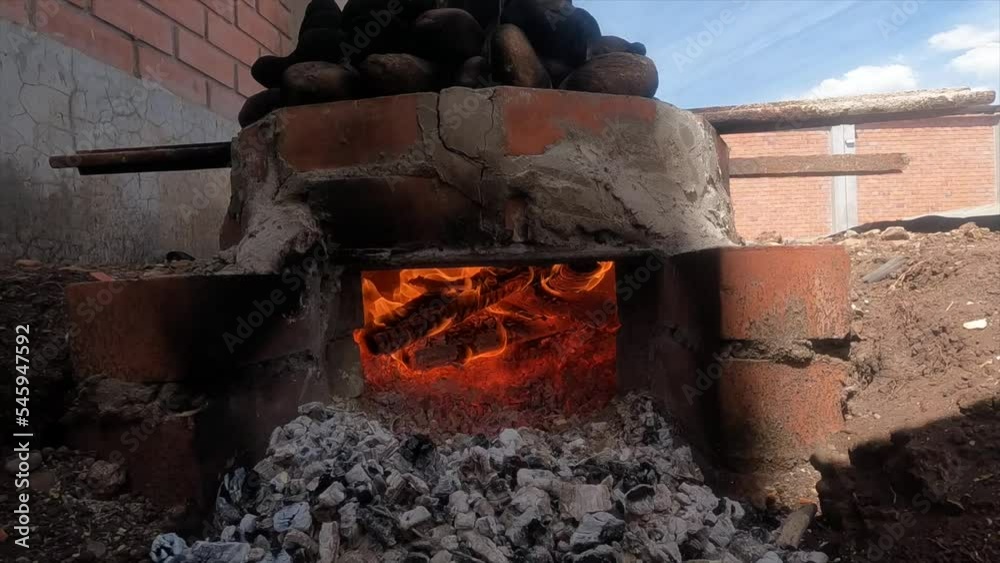 traditional pachamanca oven. Concept of Peruvian food and traditions ...