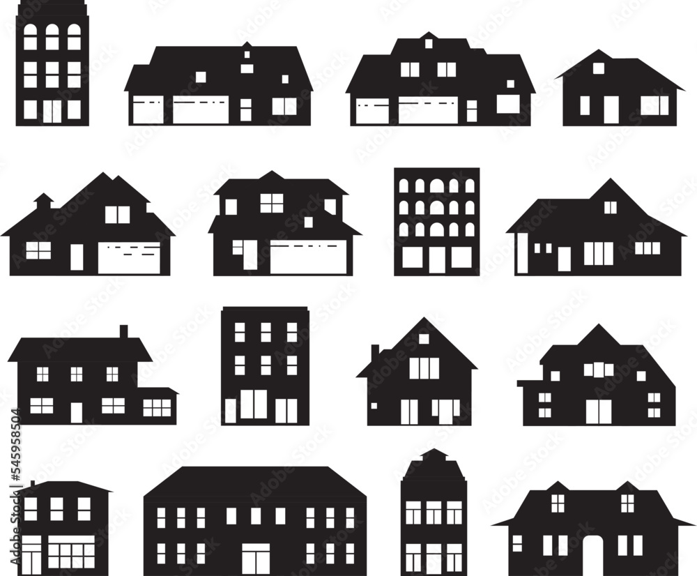 buildings of various shapes Stock Vector | Adobe Stock