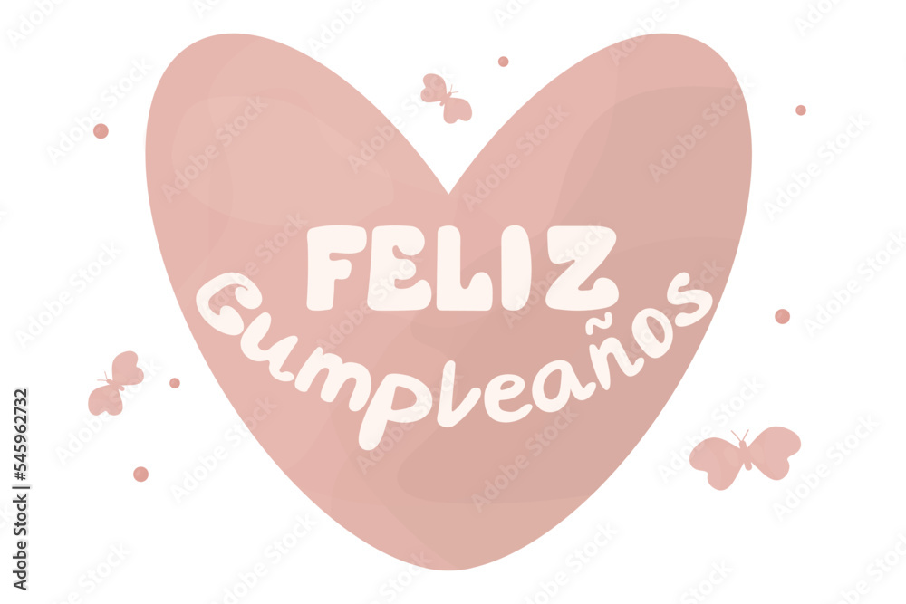Feliz Cumpleanos translated from Spanish Happy Birthday hand lettering ...