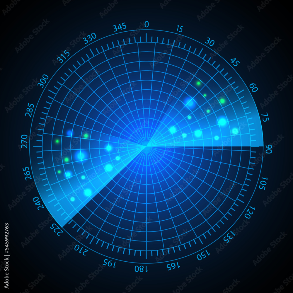 Abstract realistic radar screen background.Radar screen Stock Vector ...