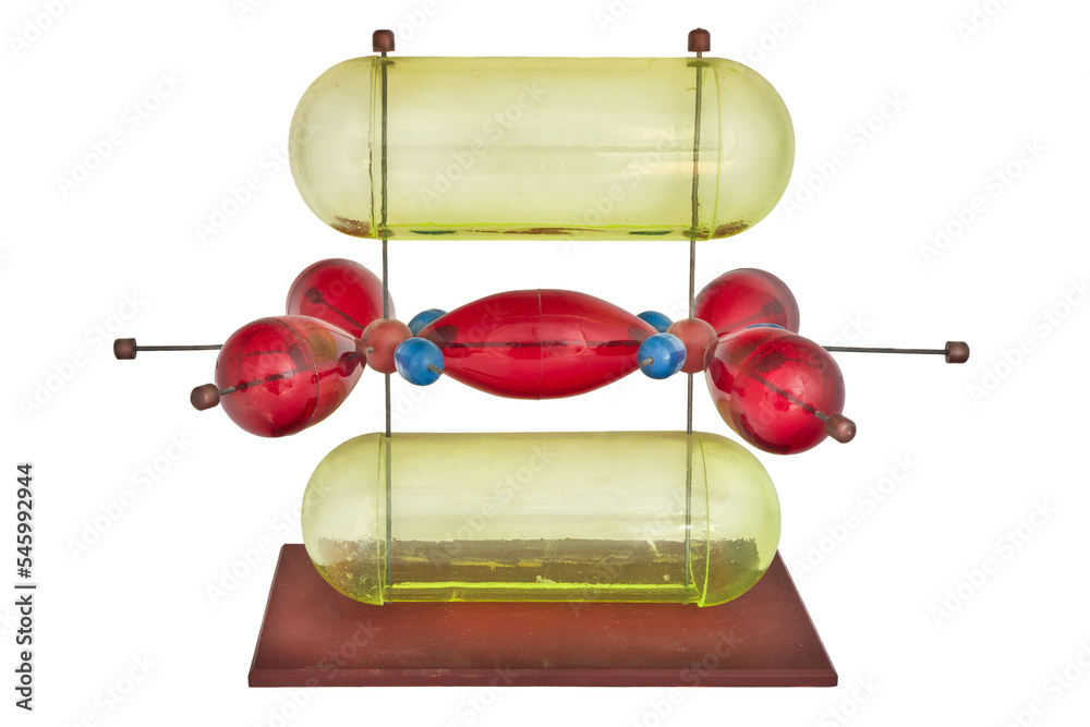 Vintage educational molecular model of ethylene / ethene isolated on a ...