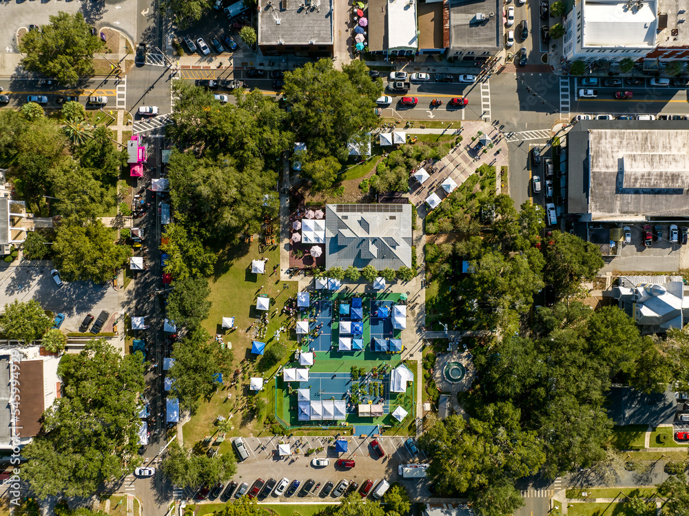 Top-down aerial photograph of Mount Dora, Florida at the Mount Dora ...