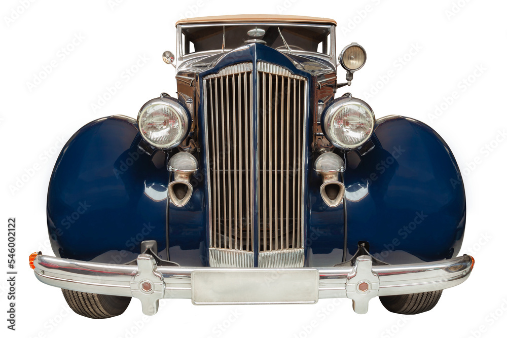 Front view of a 1930 blue luxury classic car Stock Photo | Adobe Stock