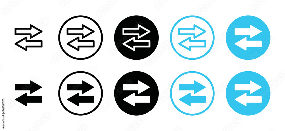 Arrow data transfer icon vector set. Exchange or arrow data sign ...