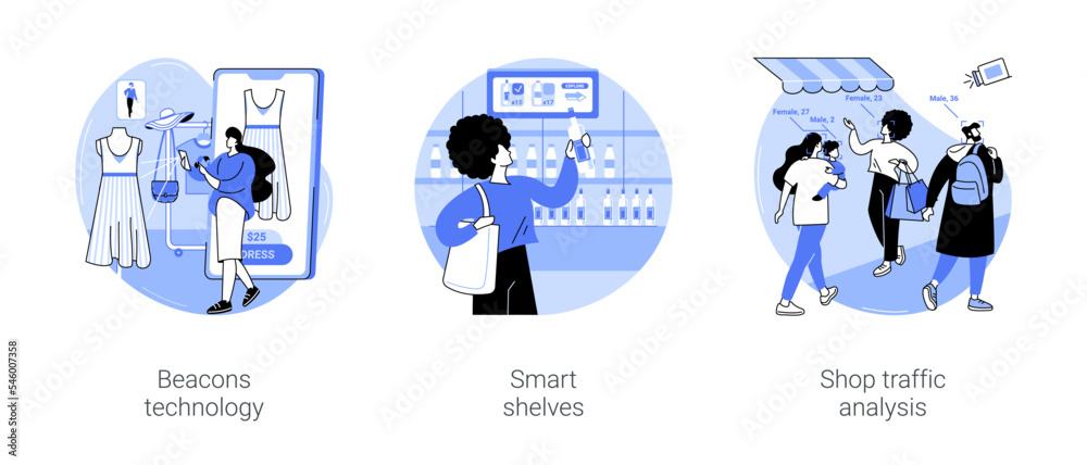 Smart retail isolated cartoon vector illustrations se Stock Vector ...