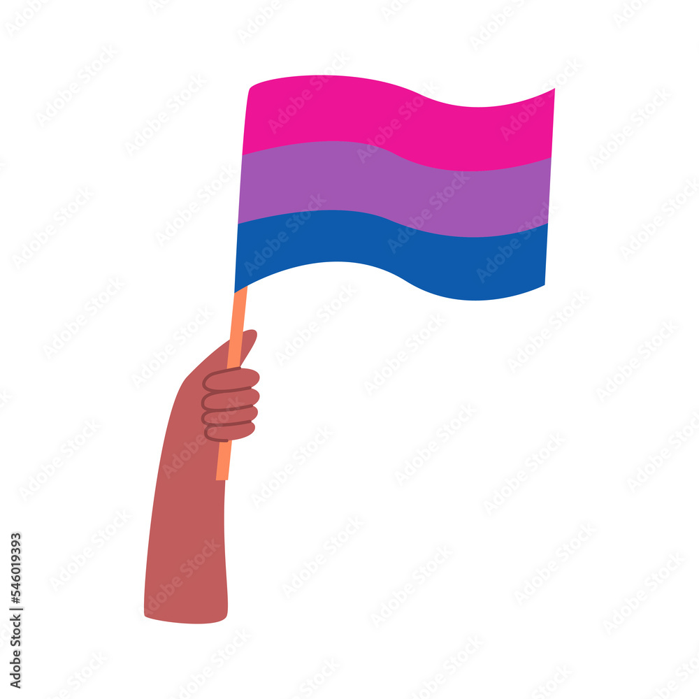 People hold bisexual flag. LGBT pride month celebration. Bisexual ...