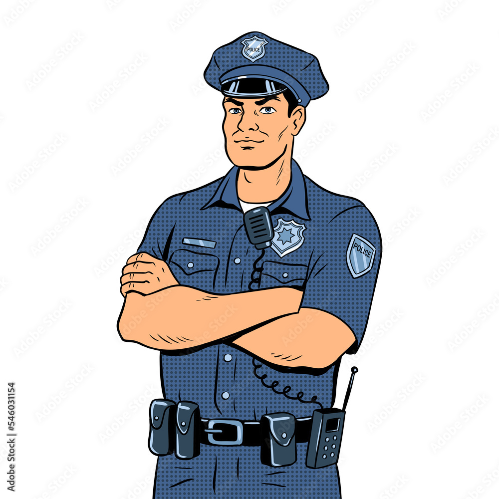Policeman pop art PNG illustration with transparent background Stock ...