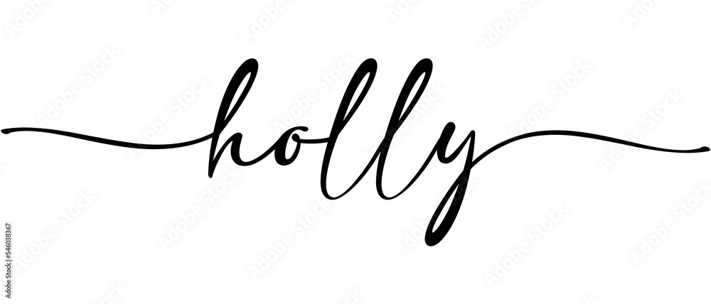 Holly - Continuous one line calligraphy with Single word quotes ...