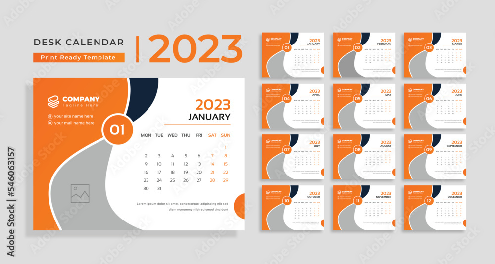 Professional business 2023 calendar, Abstract new year 2023 calendar ...