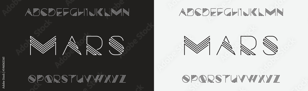 MARS multi line modern techno sci-fi display typo font. Creative and ...