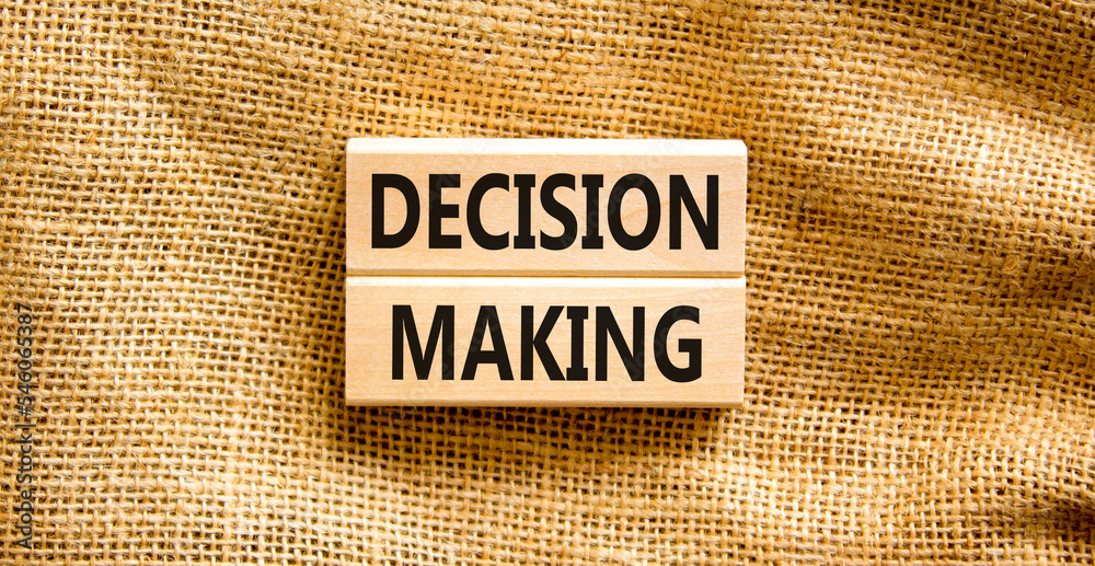 Decision making symbol. Concept words Decision making on wooden blocks ...