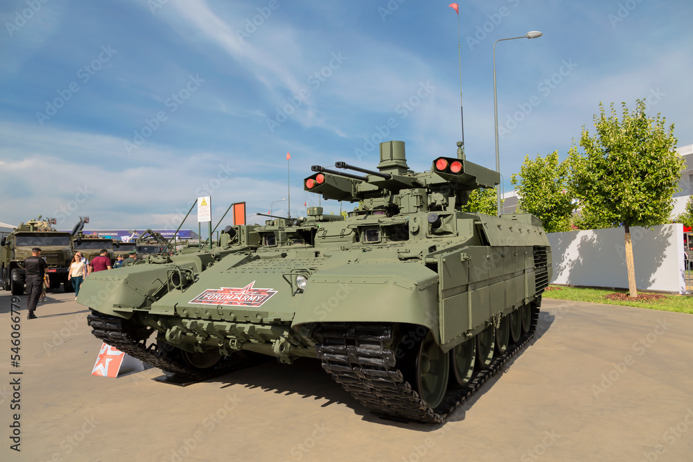 BMPT Tank support combat vehicle at the exhibition of the International ...