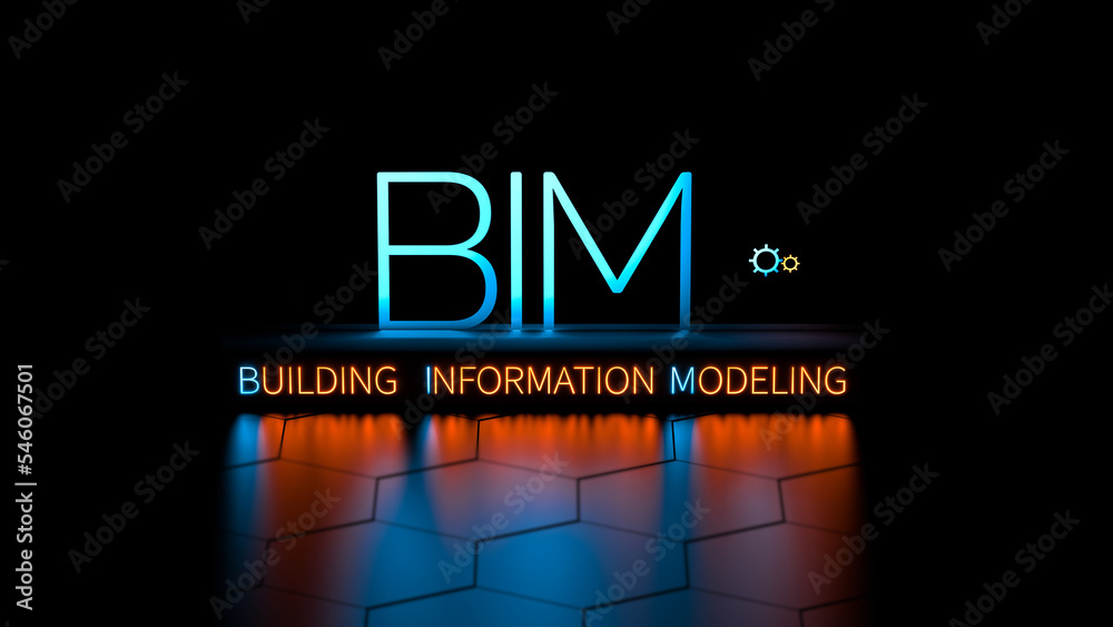 BIM.Building Information Modeling. The neon abbreviation concept. BIM ...