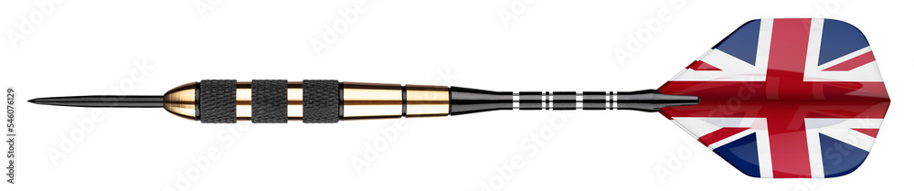 Perfect professional dart with great britain union jack uk flag flight ...