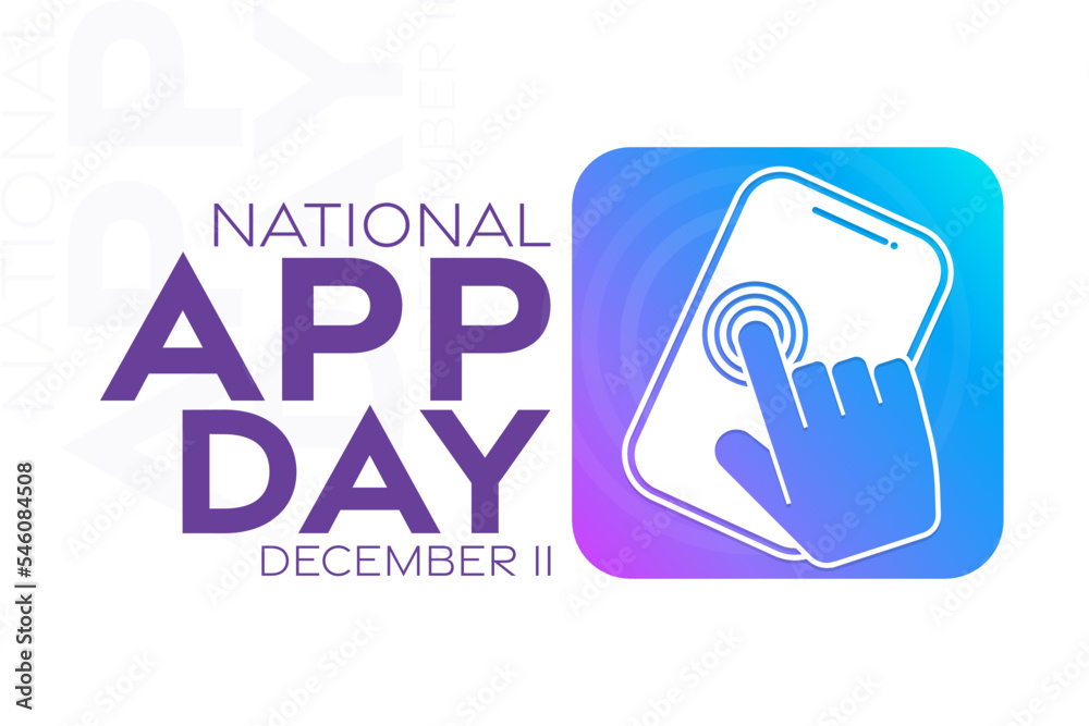 National App Day. December 11. Vector illustration. Holiday poster ...