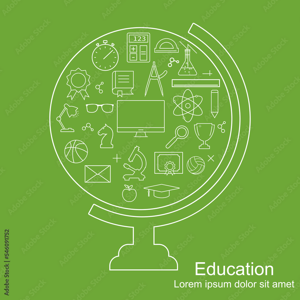 logo education. online education, e-learning, distance learning concept ...