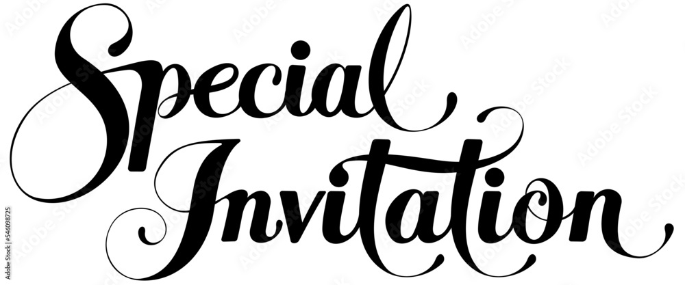 Special invitation - custom calligraphy text Stock Vector | Adobe Stock