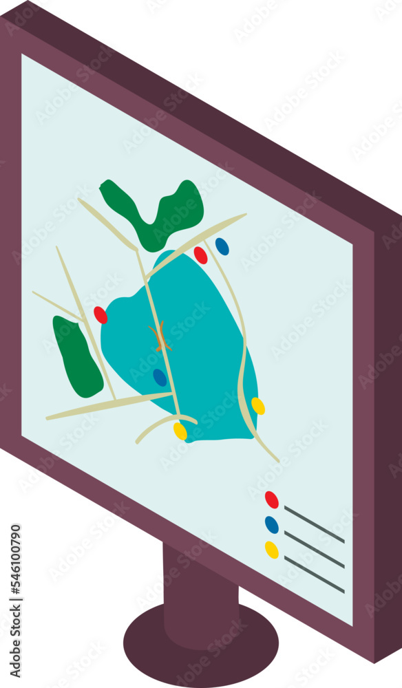 Park map icon isometric vector. Park information map on new outdoor ...