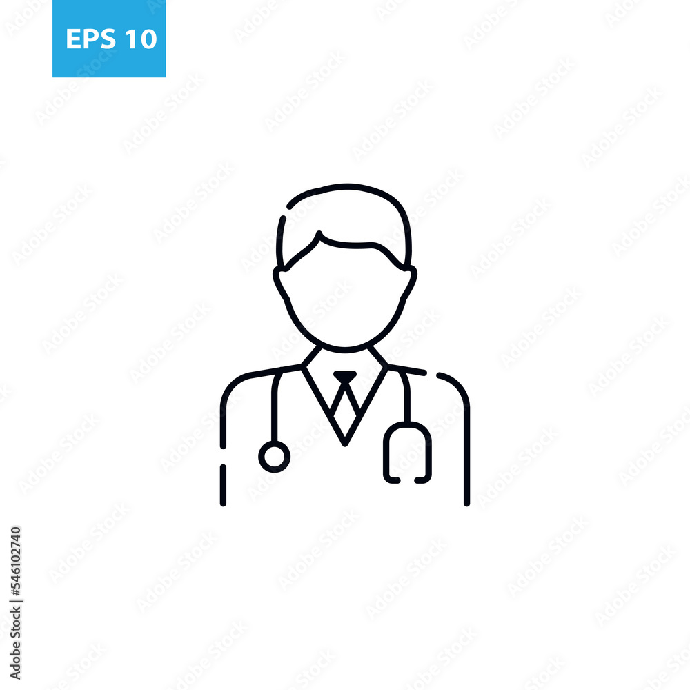 Doctor icon outline.Vector illustration Stock Vector | Adobe Stock