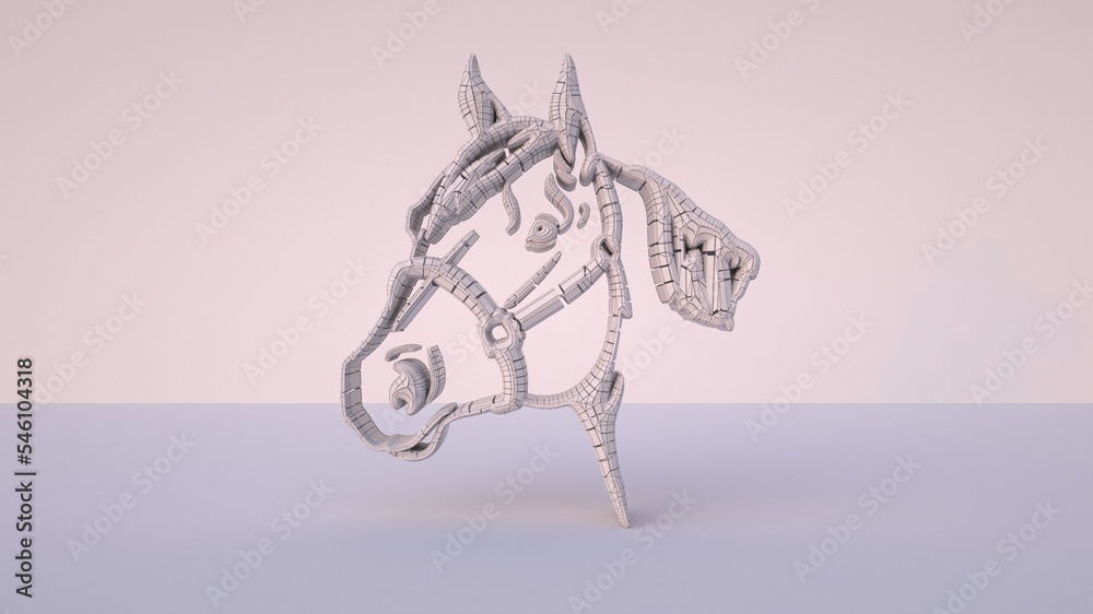 3D Illustration of a horse. Very helpful for Modelers, Artists, and ...