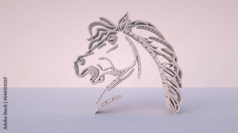 3D Illustration of a horse. Very helpful for Modelers, Artists, and ...