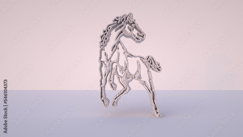 3D Illustration of a horse. Very helpful for Modelers, Artists, and ...