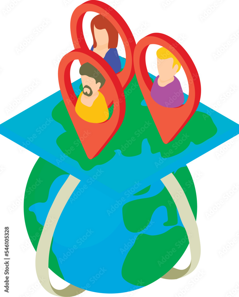 Demography concept icon isometric vector. People of different gender on ...