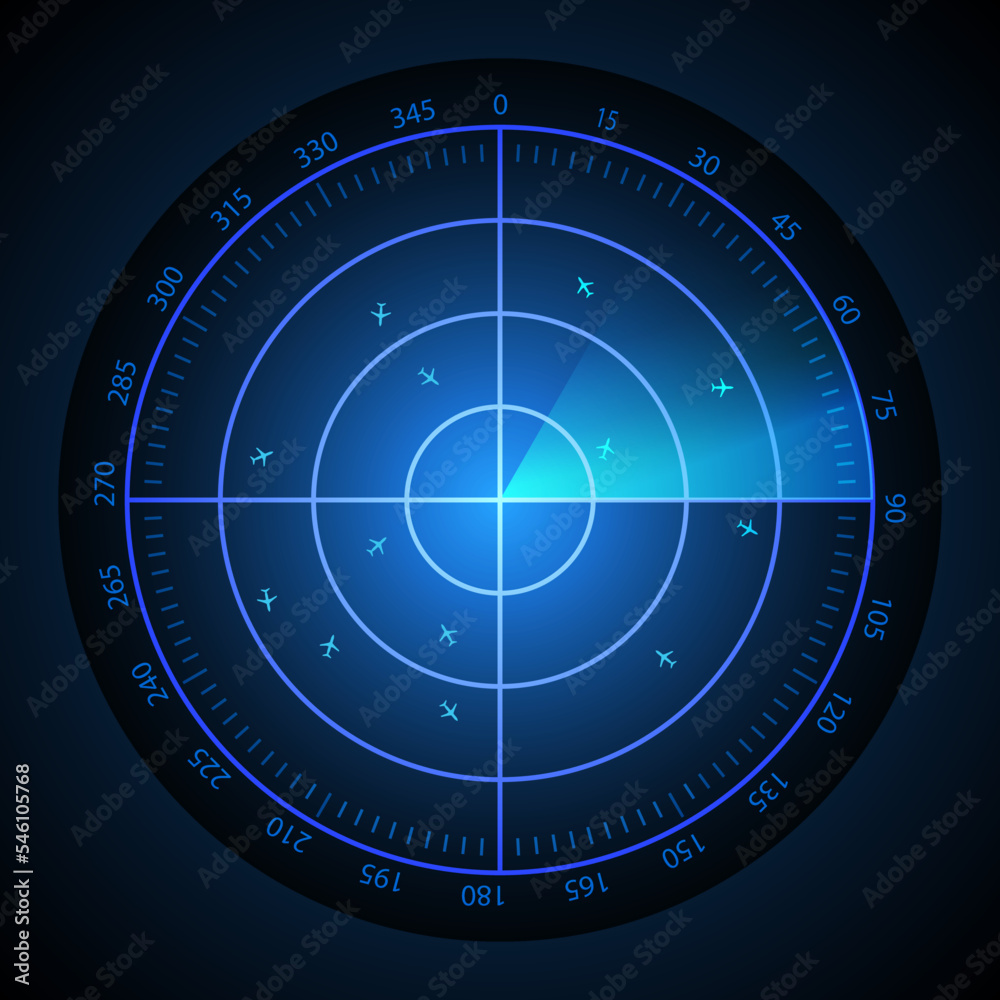 Abstract realistic radar screen background.Radar screen Stock Vector ...