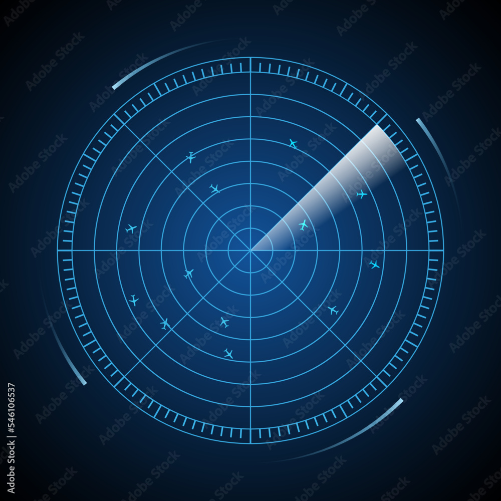 Abstract realistic radar screen background.Radar screen Stock Vector ...