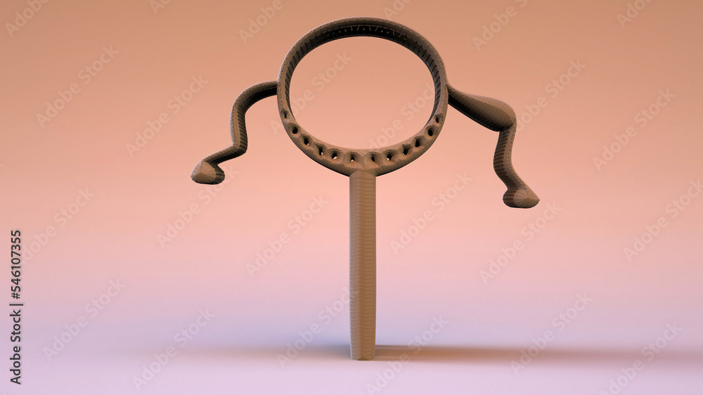 3D Illustration of an object-artefact-art piece from the era of the ...