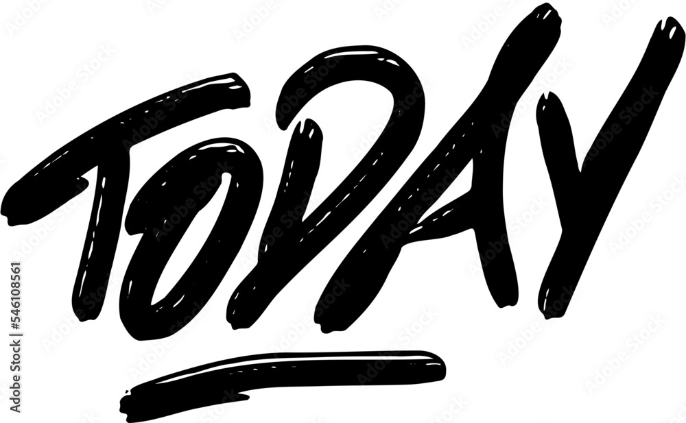 Today text lettering Stock Vector | Adobe Stock
