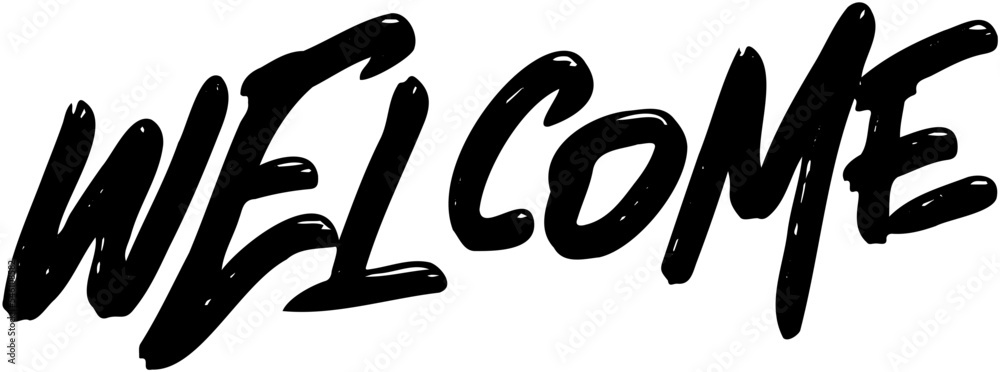 Welcome text lettering cute Stock Vector | Adobe Stock